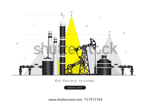 Popularity Oil Refinery Modern Layouts Industry: เวกเตอร์สต็อก (ปลอดค่า ...