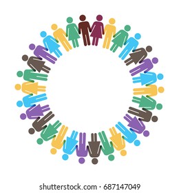 Hand Colorful Creative Connection Teamwork Stock Vector (Royalty Free ...