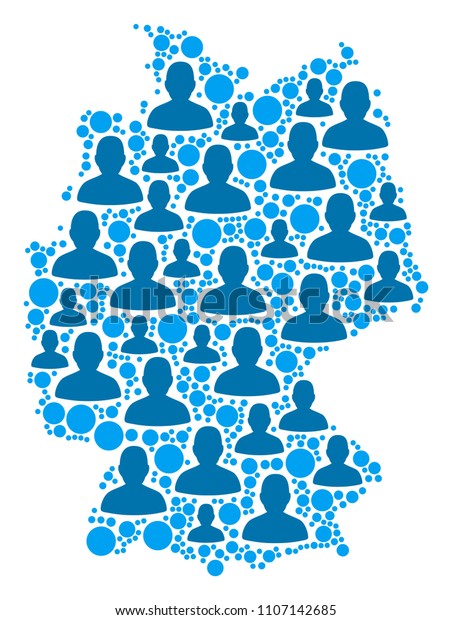 Population Germany Map Demography Vector Abstraction: เวกเตอร์สต็อก ...