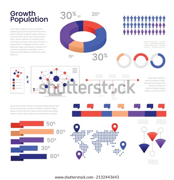 Population Growth Infographics Chart Vector Illustration: เวกเตอร์สต็อก ...