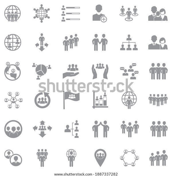 Population Icons Gray Flat Design Vector Stock Vector (Royalty Free ...