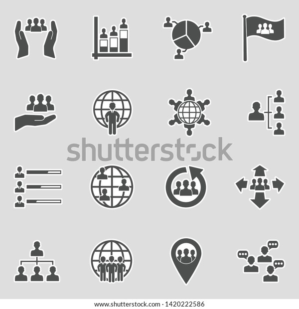 Population Icons Sticker Design Vector Illustration Stock Vector ...