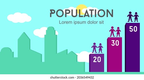 Population Infographic Design Threelevel Vertical Bar Stock Vector ...