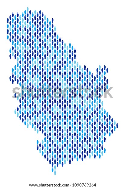 Population Serbia Map Demography Vector Abstraction Stock Vector
