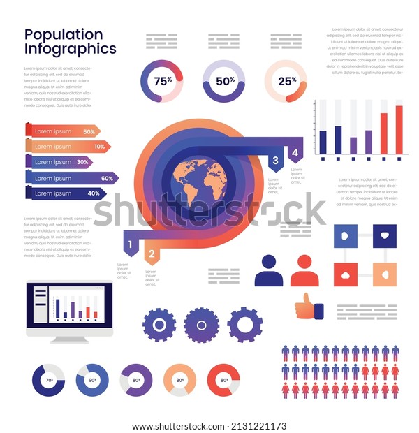 Population World Infographic Element Vector Illustration Stock Vector ...