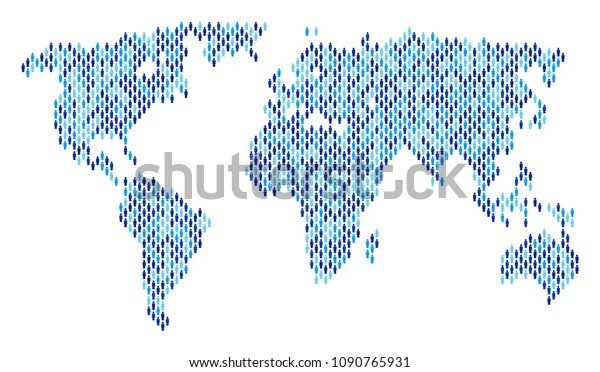 Population World Map Demography Vector Collage Stock Vector (Royalty ...