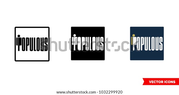 Populous Cryptocurrency Icon 3 Types Color Stock Vector (Royalty Free ...