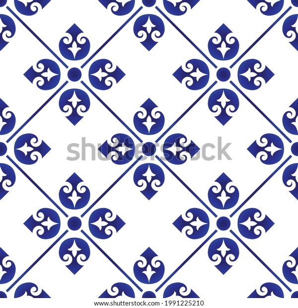 Porcelain Decorative Pattern Abstract Floral Wallpaper Stock Vector ...