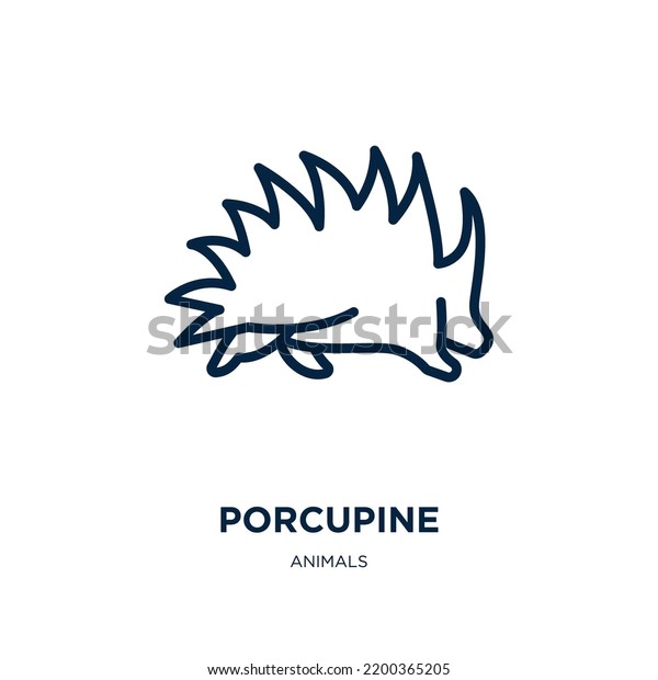 Porcupine Icon Animals Collection Thin Linear Stock Vector (Royalty ...