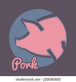 Pork Logo Label Poster Butcher Shop Stock Vector (Royalty Free ...