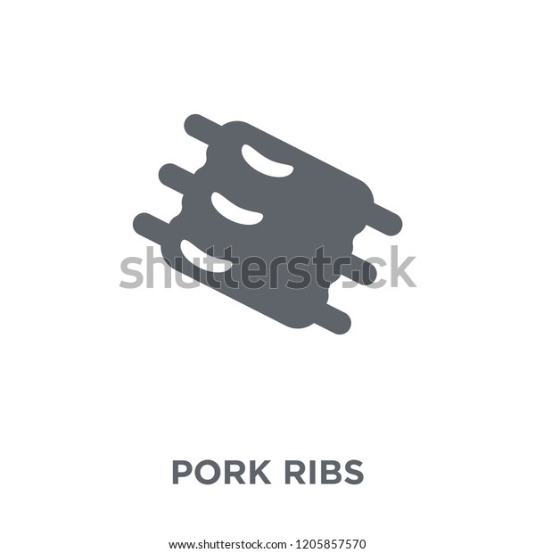 Pork Ribs Icon Pork Ribs Design Stock Vector (Royalty Free) 1205857570 ...
