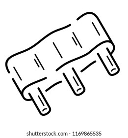 Pork Ribs Vector Flat Outline Icon Stock Vector (Royalty Free ...