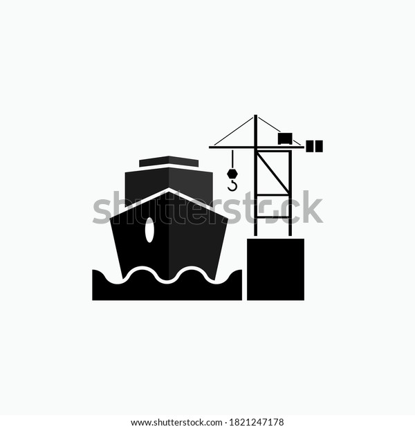 Icono de puerto. Símbolo de puerto - Plantilla de logotipo de vectores.