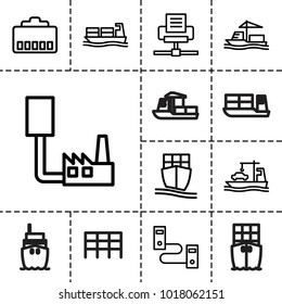 Port Icons Set 13 Editable Outline Stock Vector (Royalty Free ...