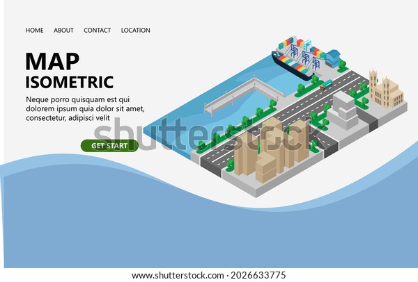 Port Map Illustration Ships Trucks Containers Stock Vector (Royalty ...