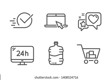 Portable Computer Heart Checkbox Icons Simple Stock Vector (Royalty ...
