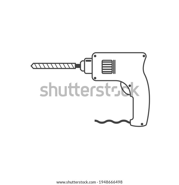 Dibujo de esbozo de taladro eléctrico: vector de stock (libre de ...