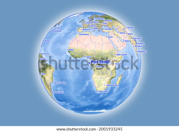 Portgentilgabon Shown On Vector Globe Map Stock Vector (Royalty Free ...