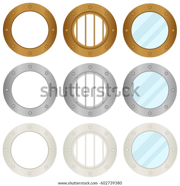 Porthole Ship Flat Design Vector Illustration Stock Vector (Royalty ...