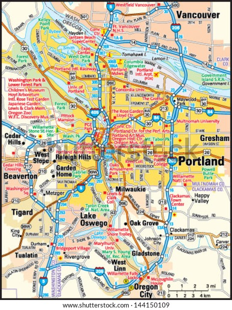 「Portland Oregon Area Map」のベクター画像素材（ロイヤリティフリー） 144150109 | Shutterstock