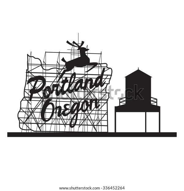 Portland Oregon Sign Stock Vector (Royalty Free) 336452264