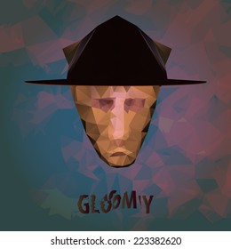 Portrait Abstract Gloomy Man Stock Vector (Royalty Free) 223382620 ...