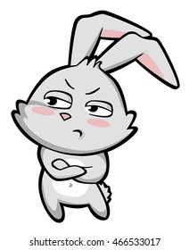 Portrait Aggressive Rabbit Sticker Emotions Stock Vector (Royalty Free ...