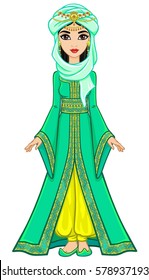 Portrait Animation Arab Princess Ancient Suit Stock Vector (Royalty ...