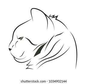Portrait Cat Profile Sketch Vector Illustration: vector de stock (libre ...