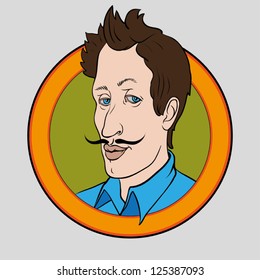Portrait Character Circular Frame Stock Vector (Royalty Free) 125387093 ...