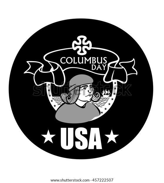 Portrait Christopher Columbus Stylized Drawing Hand Stock Vector ...