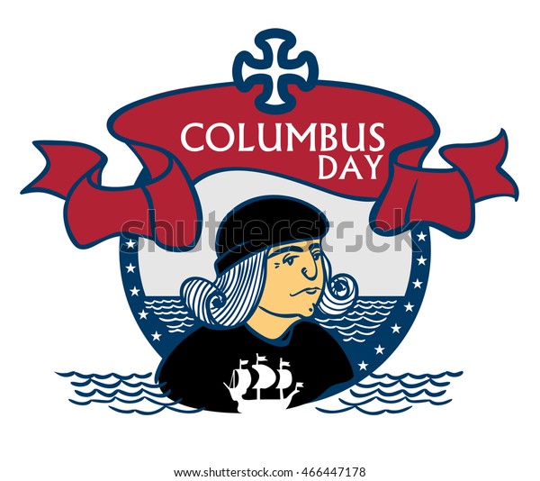 Portrait Christopher Columbus Stylized Drawing Hand Stock Vector ...