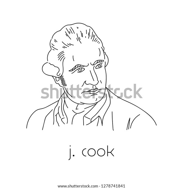 Portrait Famous British Captain James Cook Stock Vector (Royalty Free ...