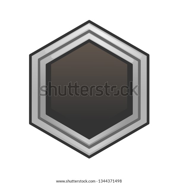Portrait Frame Gui Silver Hexagon Frame Stock Vector (Royalty Free ...