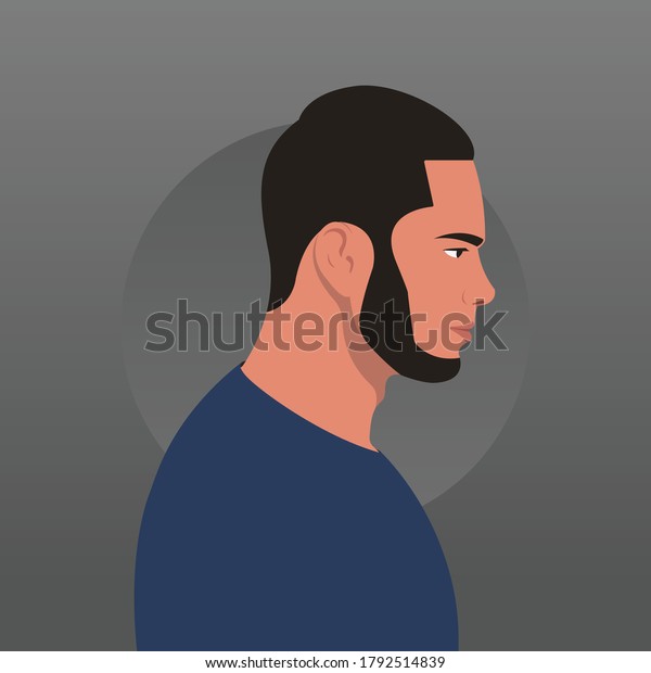 Portrait Handsome Guy Avatar Side View Stock Vector (Royalty Free ...