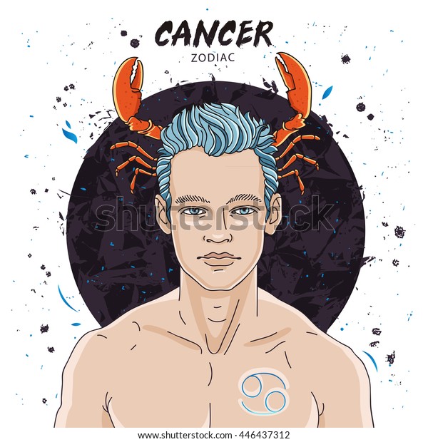 Portrait Handsome Young Man Astrological Horoscope Stock Vector ...