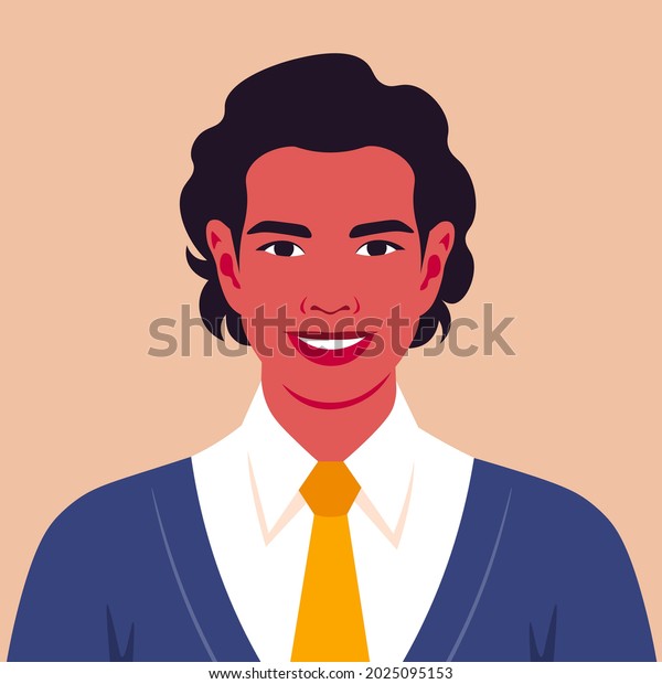 Portrait Happy Hispanic Man Avatar Successful Stock Vector (Royalty ...