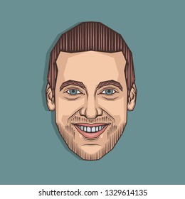 Portrait Happy Man Stock Vector (Royalty Free) 1329614135 | Shutterstock