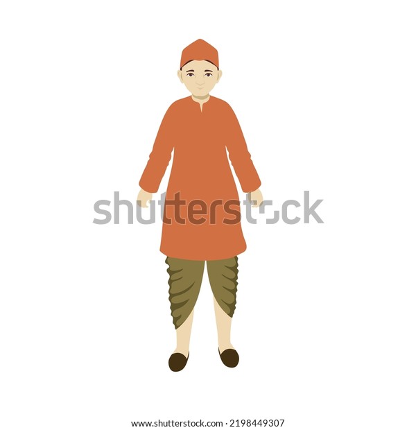 Portrait Indian Man Wearing Dhoti Kurta Stock Vector (Royalty Free ...