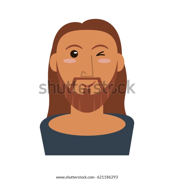 Portrait Jesus Christ Wink Image Stock Vector (Royalty Free) 621186293 ...