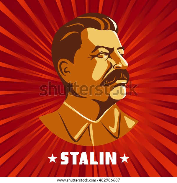 Portrait Joseph Stalin Poster Stylized Sovietstyle: Stock-Vektorgrafik ...