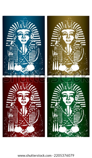 Portrait King Tutankhamun Vector Illustration Burial Stock Vector ...