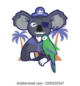Portrait Koala Drawn 2d Cartoon Style Stock Vector (Royalty Free ...