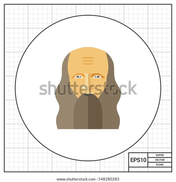 Portrait Leonardo Da Vinci Icon Stock Vector (Royalty Free) 548280283 ...