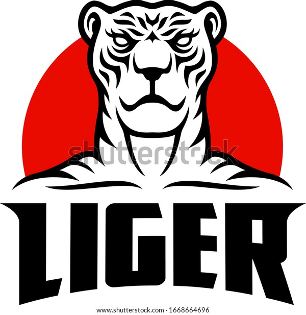 Portrait Liger Character Design Stock Vector (Royalty Free) 1668664696 ...