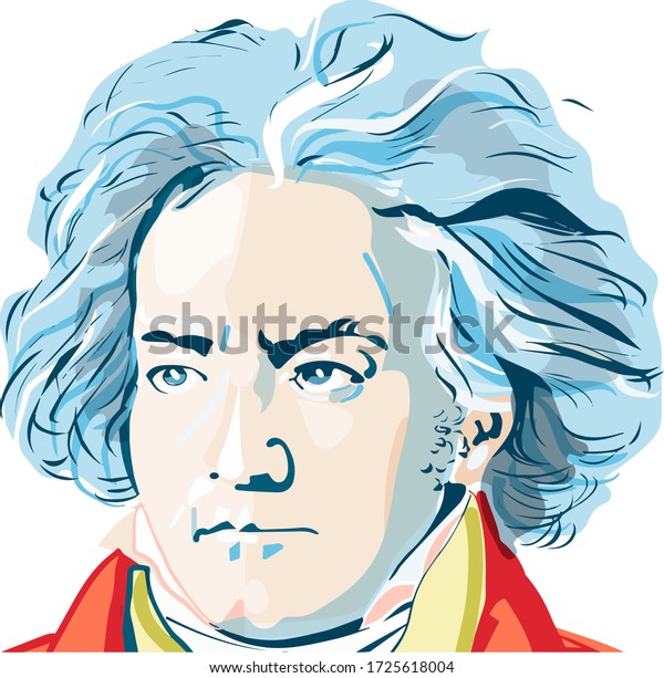 Portrait Ludwig Van Beethoven Colored Vector Stock Vector (Royalty Free ...