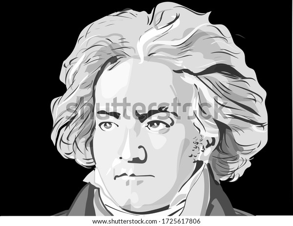 Portrait Ludwig Van Beethoven Vector Illustration 库存矢量图（免版税）1725617806 ...