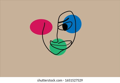 Portrait Man Abstract Style Vector Illustration Stock Vector (Royalty ...