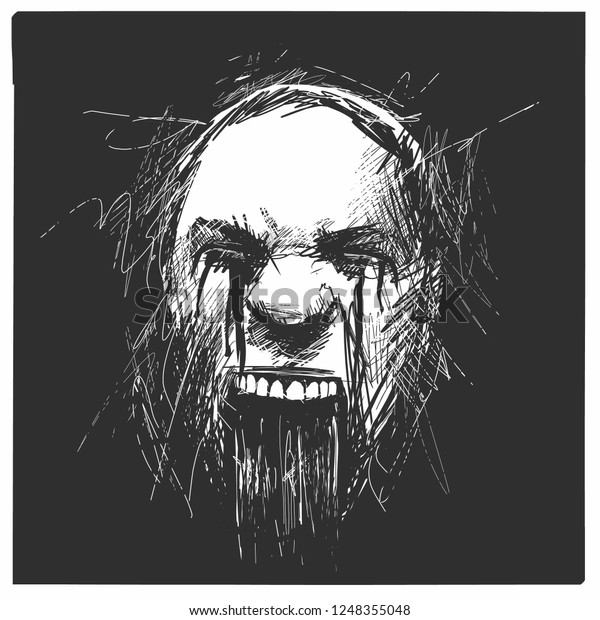 Portrait Man Under Depression Depressive Art Stock Vector (Royalty Free ...