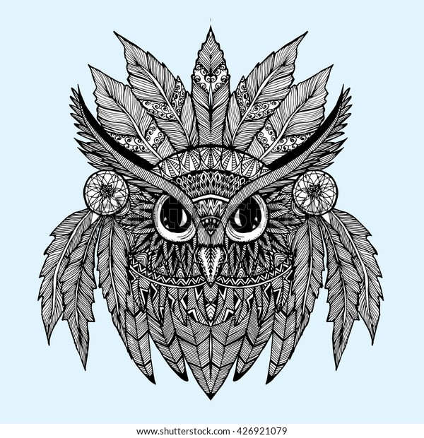 Portrait Owl Owls Head Abstract Bird Stock Vector (Royalty Free) 426921079